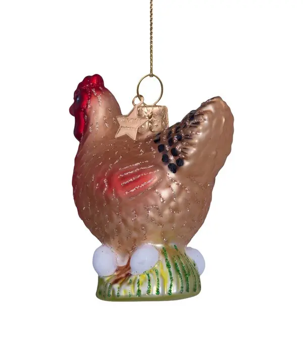 Harrods Glass Chicken Tree Decoration