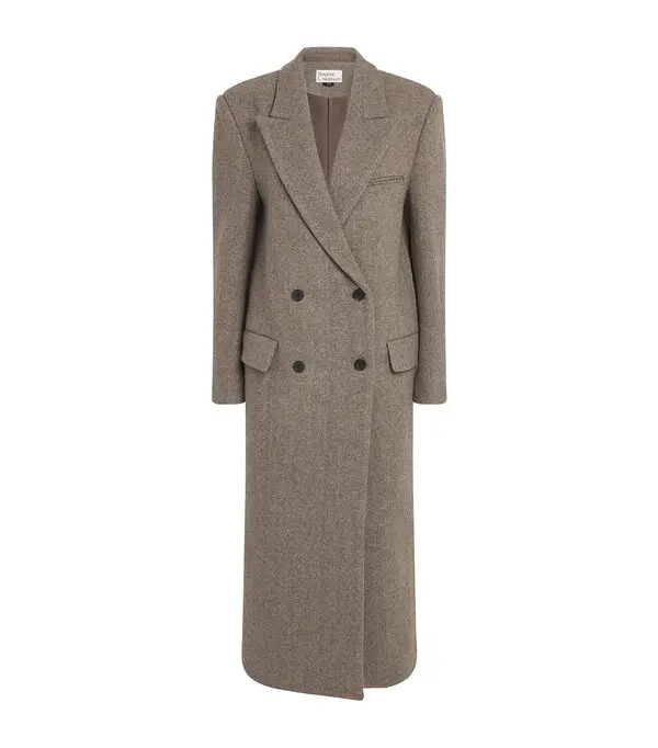 Source Unknown Wool Double-breasted Reyna Long Coat - Beige