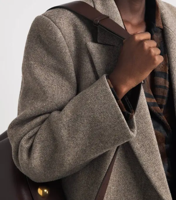 Source Unknown Wool Double-breasted Reyna Long Coat