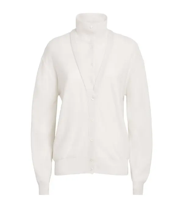 Source Unknown Layered Fabbie Cardigan - Ivory