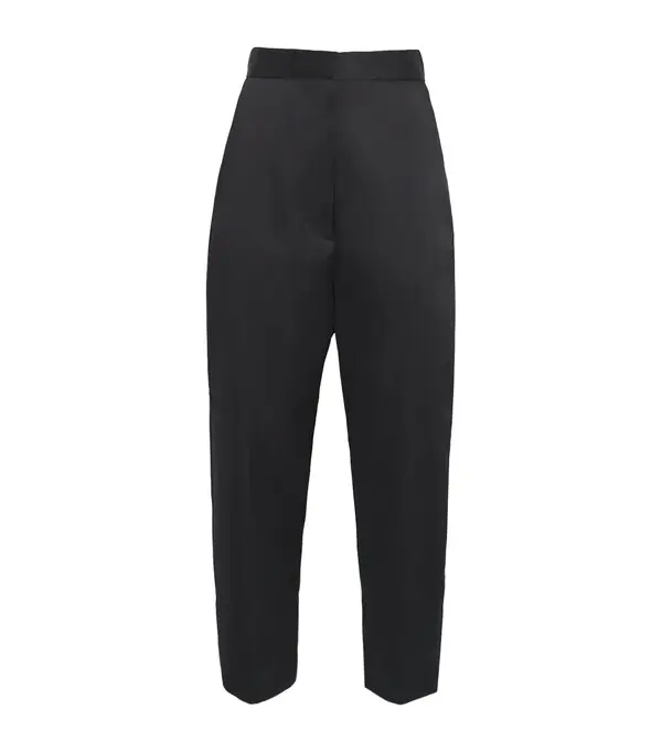 Source Unknown Satin Wide-leg Tuxedo Trousers - Black
