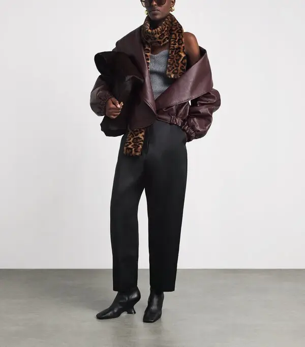 Source Unknown Satin Wide-leg Tuxedo Trousers