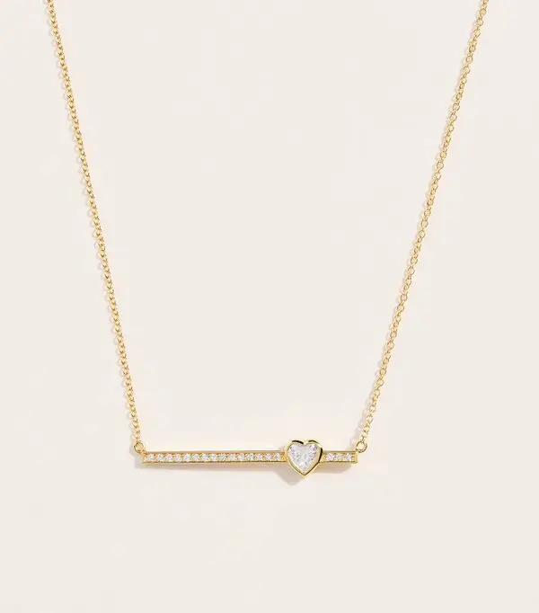 JENNIFER MEYER Yellow And Diamond Heart Stick Necklace - Gold
