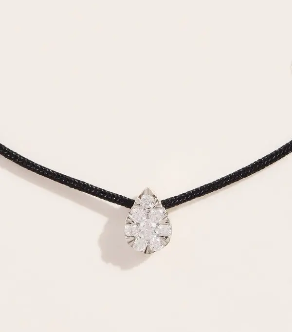 PERSEE Gold And Diamond Floating Necklace - White