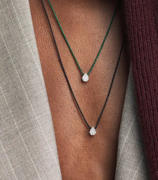 PERSEE Gold And Diamond Floating Necklace
