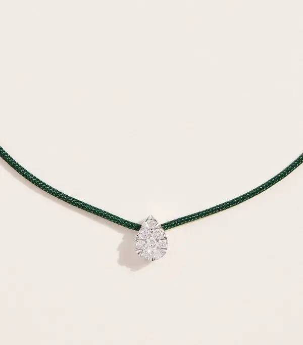 PERSEE Gold And Diamond Danaé Cord Necklace - White