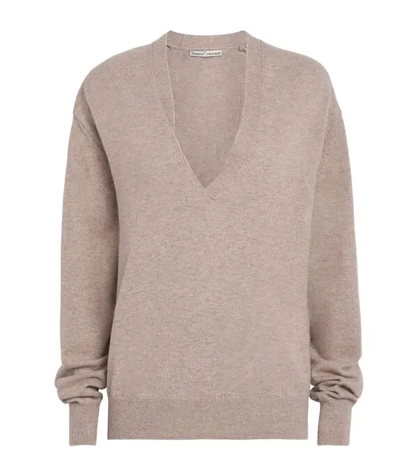 Source Unknown Cashmere-wool Half-twist Byrone Sweater - Beige