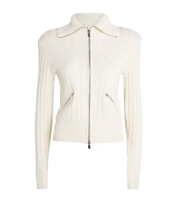 TOCCIN Zip-front Holly Cardigan - Ivory