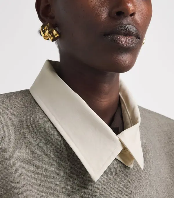 Source Unknown Contrast-collar Suki Blazer Shirt