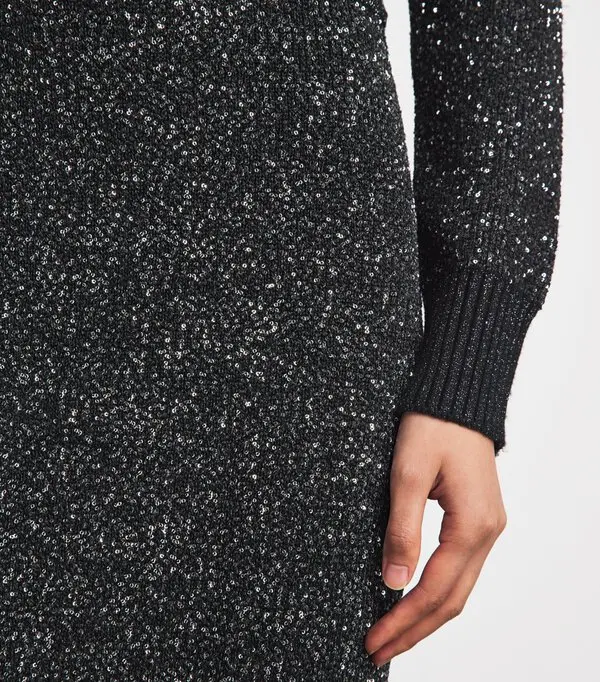 TOCCIN Knitted Sequin Alisha Midi Skirt
