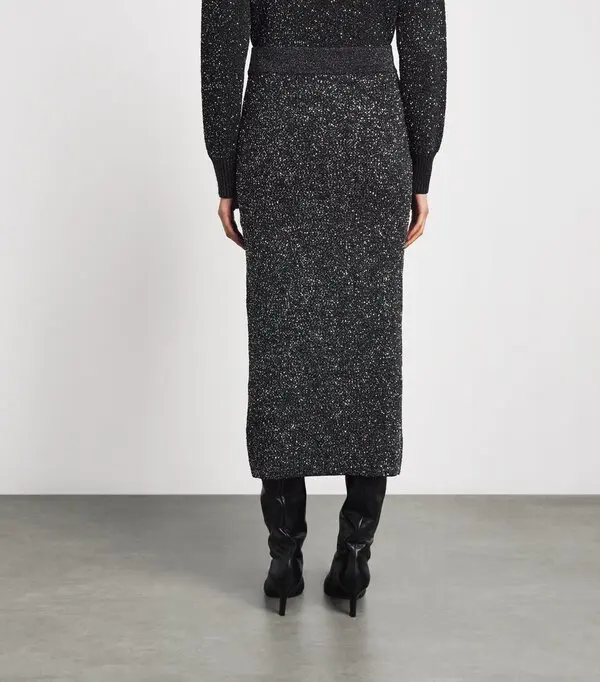 TOCCIN Knitted Sequin Alisha Midi Skirt