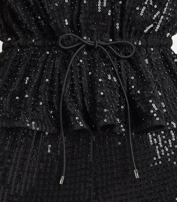 TOCCIN Sequin Drawstring Talon Top