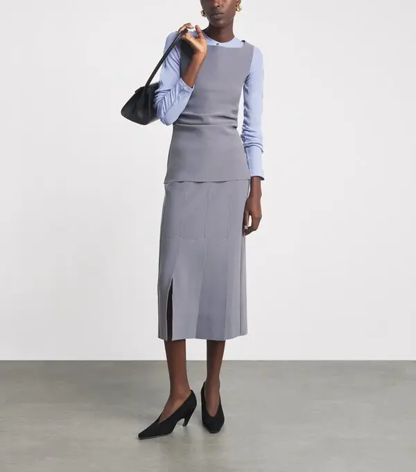 BIRROT Lay 2 Pleated Midi Skirt