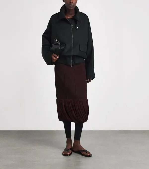 BIRROT Oversized Funnel-neck Bomber Jacket