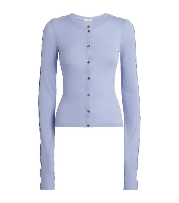 BIRROT Lyocell-wool Line Cardigan - Blue