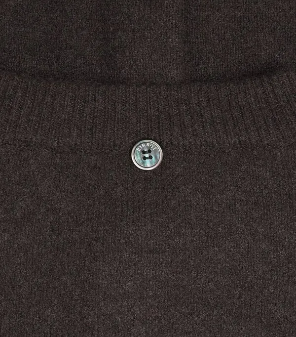 BIRROT Merino Wool Cardigan With Patch Pockets - Brown