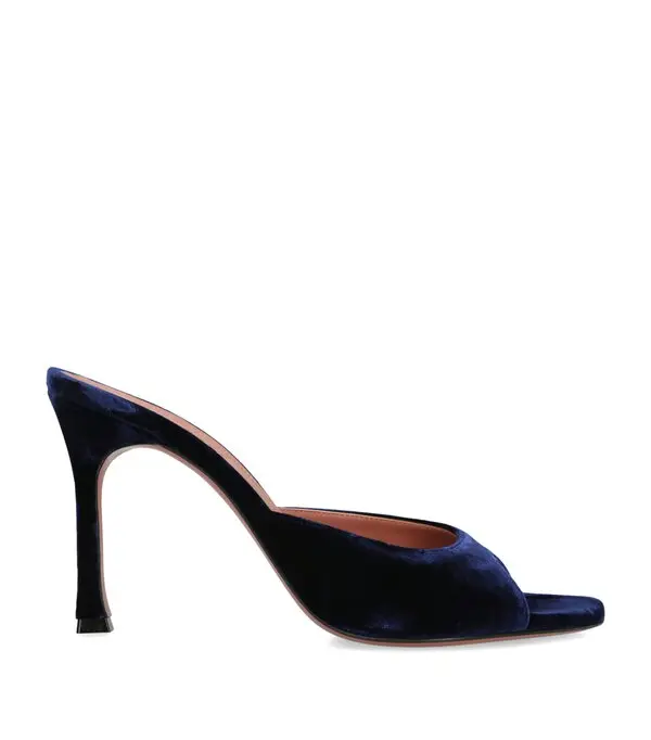 Amina Muaddi Velvet Alexa Mules 95 - Blue