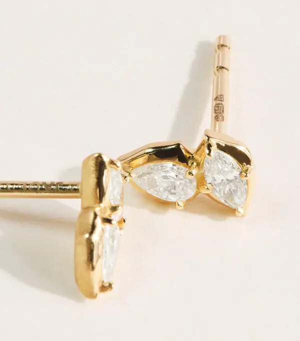 JADE TRAU Yellow And Diamond Poppy Drop Earrings