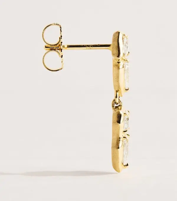 JADE TRAU Yellow And Diamond Posey Stud Earrings