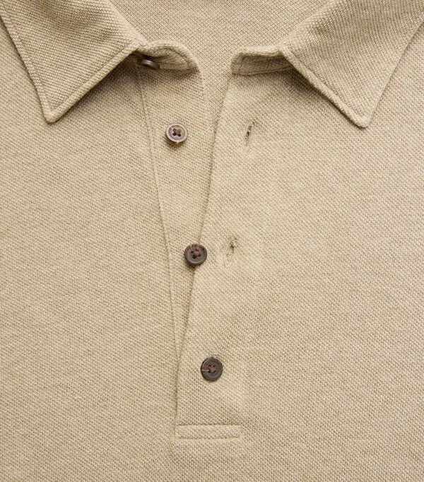 Paige Cotton Ballard Long-sleeve Polo Shirt - Brown