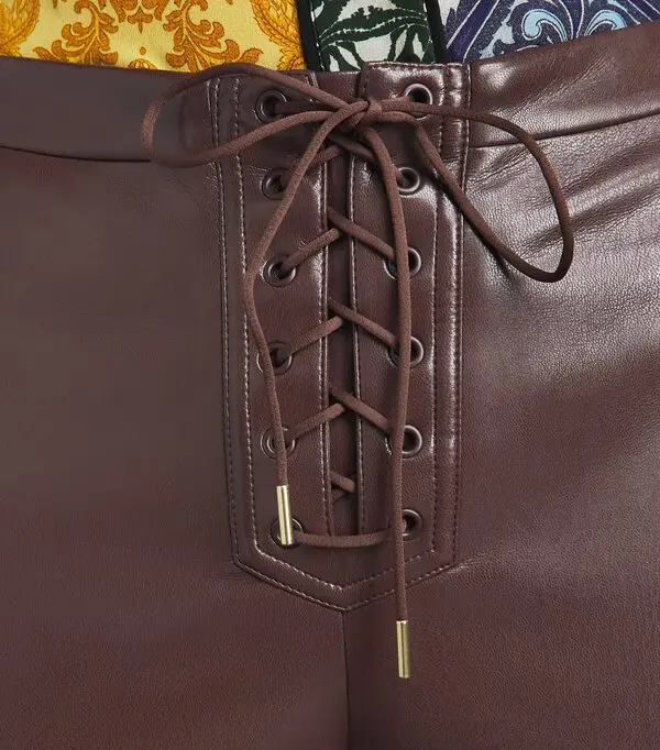 Alice + Olivia Faux Leather Lace-up Ravyn Trousers