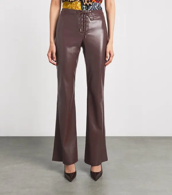 Alice + Olivia Faux Leather Lace-up Ravyn Trousers