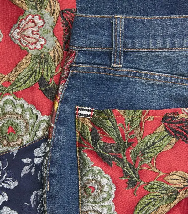 Alice + Olivia Stretch-denim Patchwork Flare Sb Jeans