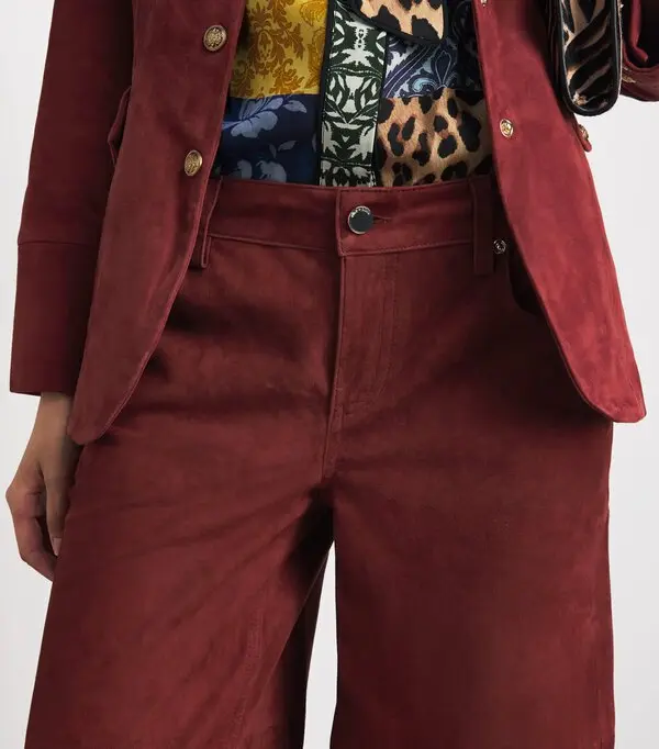 Alice + Olivia Wide Amazing Suede Trousers