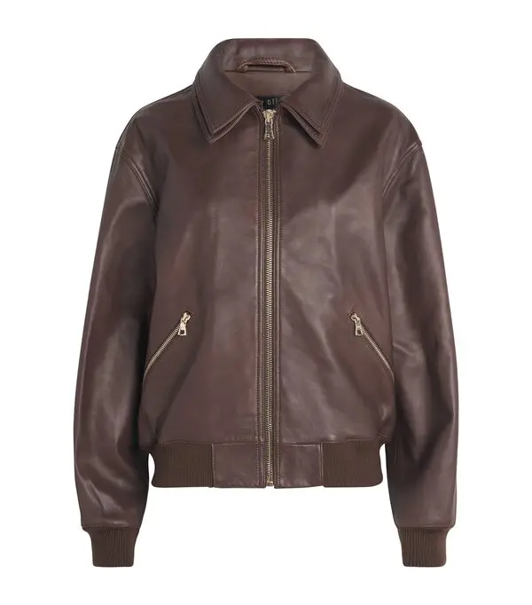 Alice + Olivia Double-layer Collins Leather Jacket