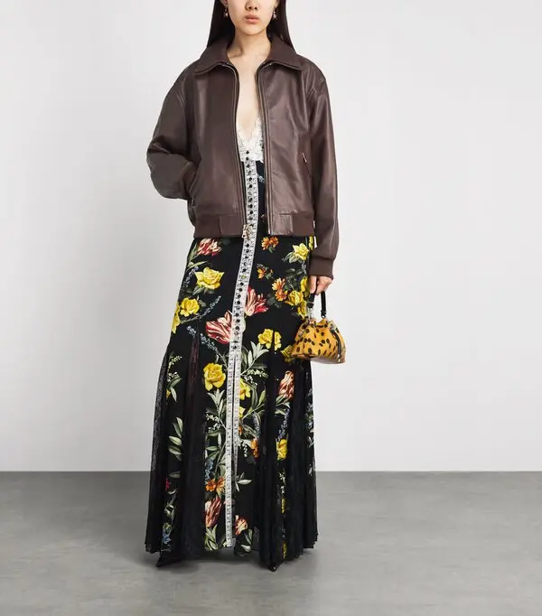 Alice + Olivia Double-layer Collins Leather Jacket