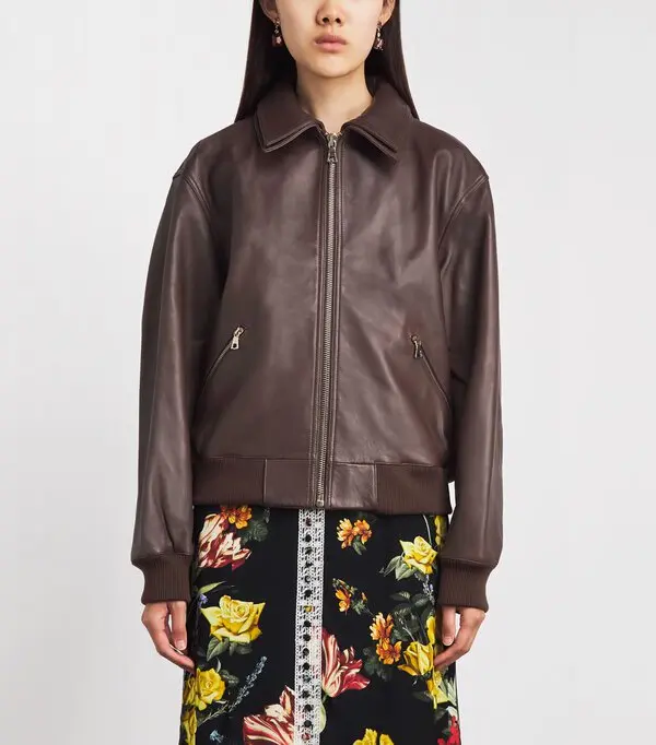 Alice + Olivia Double-layer Collins Leather Jacket