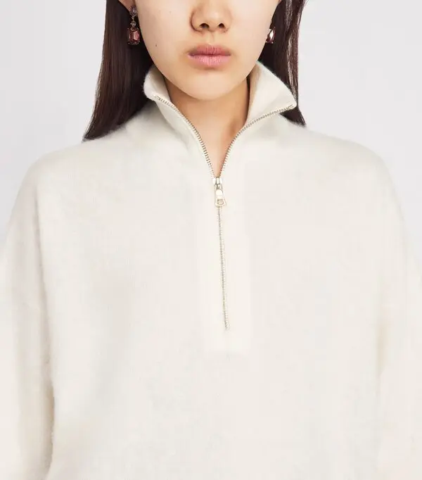 Alice + Olivia Stretch-cashmere Quarter-zip Sweater