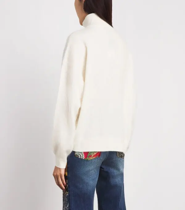 Alice + Olivia Stretch-cashmere Quarter-zip Sweater