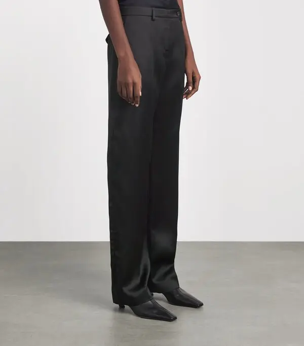 Khaite Satin Hunter Straight Trousers