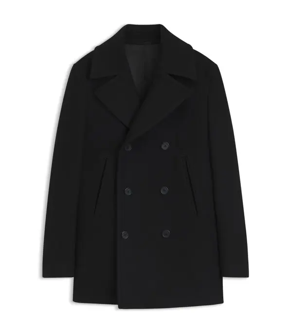 BOSS By Beckham Peacoat In Virgin Wool