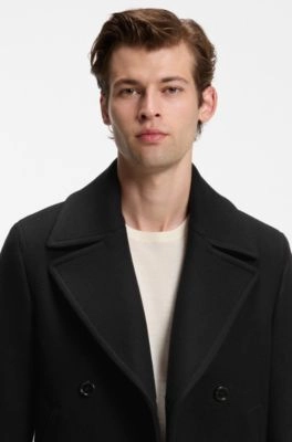BOSS X Beckham Virgin Wool Peacoat