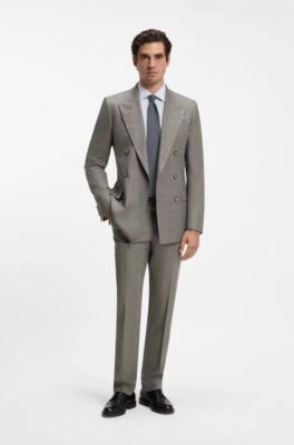 BOSS By Beckham Slim-fit Suit Pants In Italian Wool