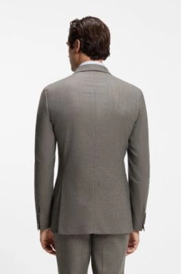 BOSS By Beckham Slim-fit Suit Jacket In Virgin Wool