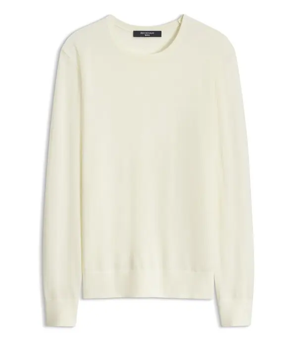 BOSS By Beckham Virgin Wool And Cashmere Sweater - White