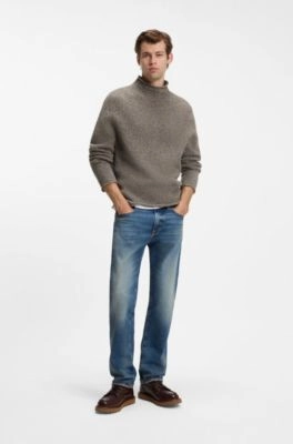 BOSS By Beckham Virgin Wool Tweed Knit Sweater