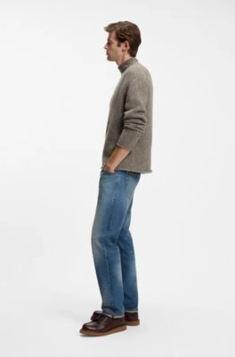 BOSS By Beckham Virgin Wool Tweed Knit Sweater