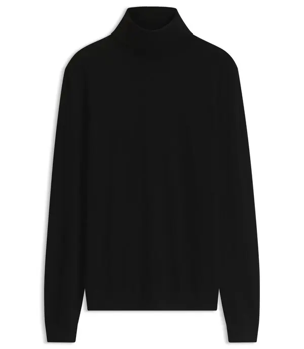 BOSS By Beckham Virgin Wool And Cashmere Turtleneck Sweater - Black