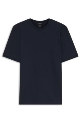 BOSS Geometric-jacquard T-shirt In Cotton