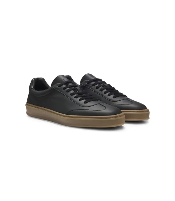 BOSS By Beckham Sneakers In Grained Leather - Black