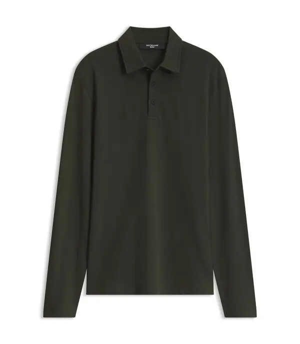 BOSS By Beckham Polo Shirt In Cotton And Silk - Light Green