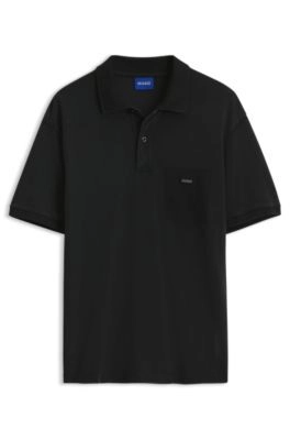 Hugo Cotton Piqué Polo Shirt With Logo Badge