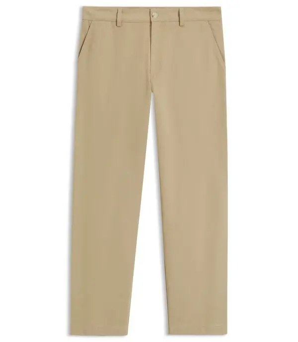 BOSS By Beckham Relaxed-fit Chinos In Cotton Twill - Light Beige
