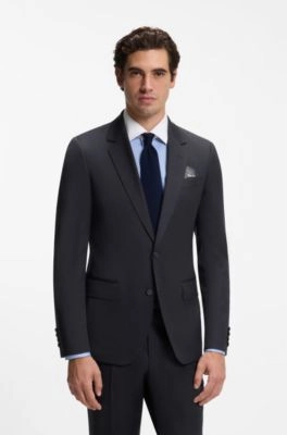 BOSS By Beckham Silk Pocket Square With Digital Print - Grey