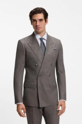 BOSS By Beckham Wool Knit Neck Tie - Grey