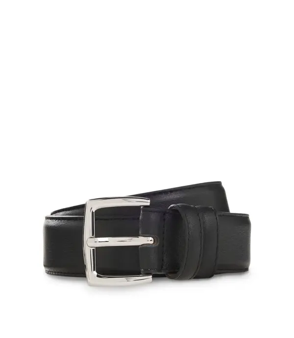 BOSS By Beckham Belt In Tumbled Nappa Leather - Black